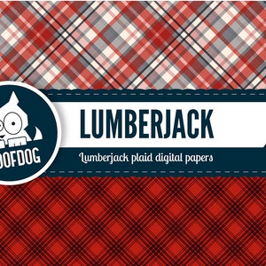 Lumberjack Plaid Pattern Digital Paper | Red and Black Tartan | Digital ...