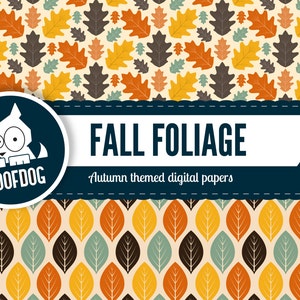 Fall Digital Paper | Autumn Digital Paper | Fall Leaves Digital Paper ...