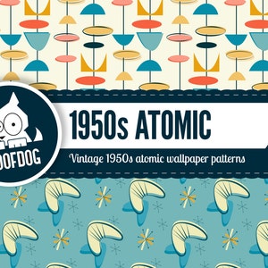 Atomic Digital Paper | 1950s Atomic Pattern | Mid Century Atomic ...