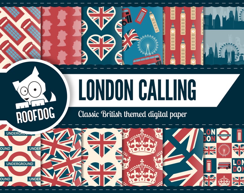 London Digital Paper British Digital Union Jack Pattern - Etsy New Zealand