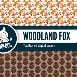 Woodland Foxes Digital Paper | Autumn Fox Digital Paper | Fall Foxes ...