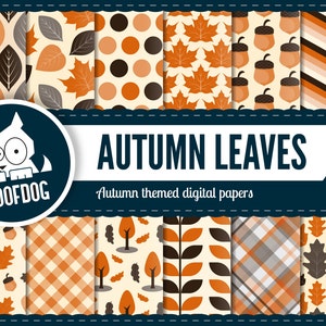 Autumn Digital Paper Fall Digital Paper Pack Retro Autumn - Etsy