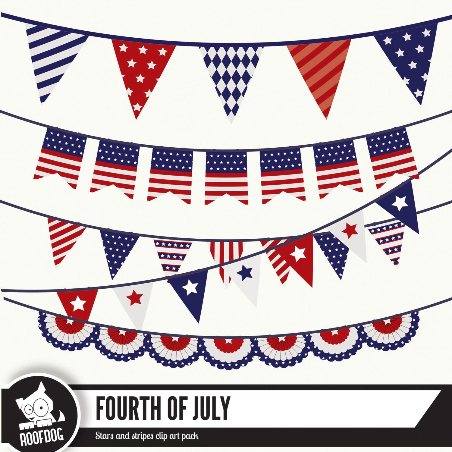 Fourth of July Clipart July 4 Digital Clip Art Stars and Stripes ...