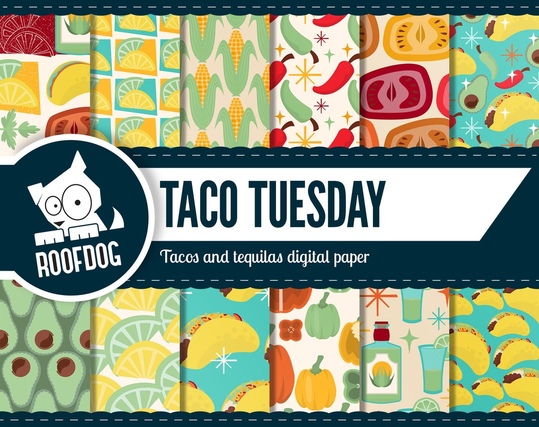 Fiesta Digital Paper. Great for Cinco De Mayo Party Invitations. Taco ...