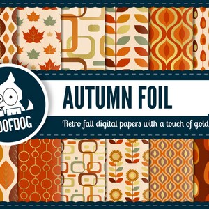 Autumn Digital Paper | Retro Fall Patterns | Autumn Digital Paper Pack ...