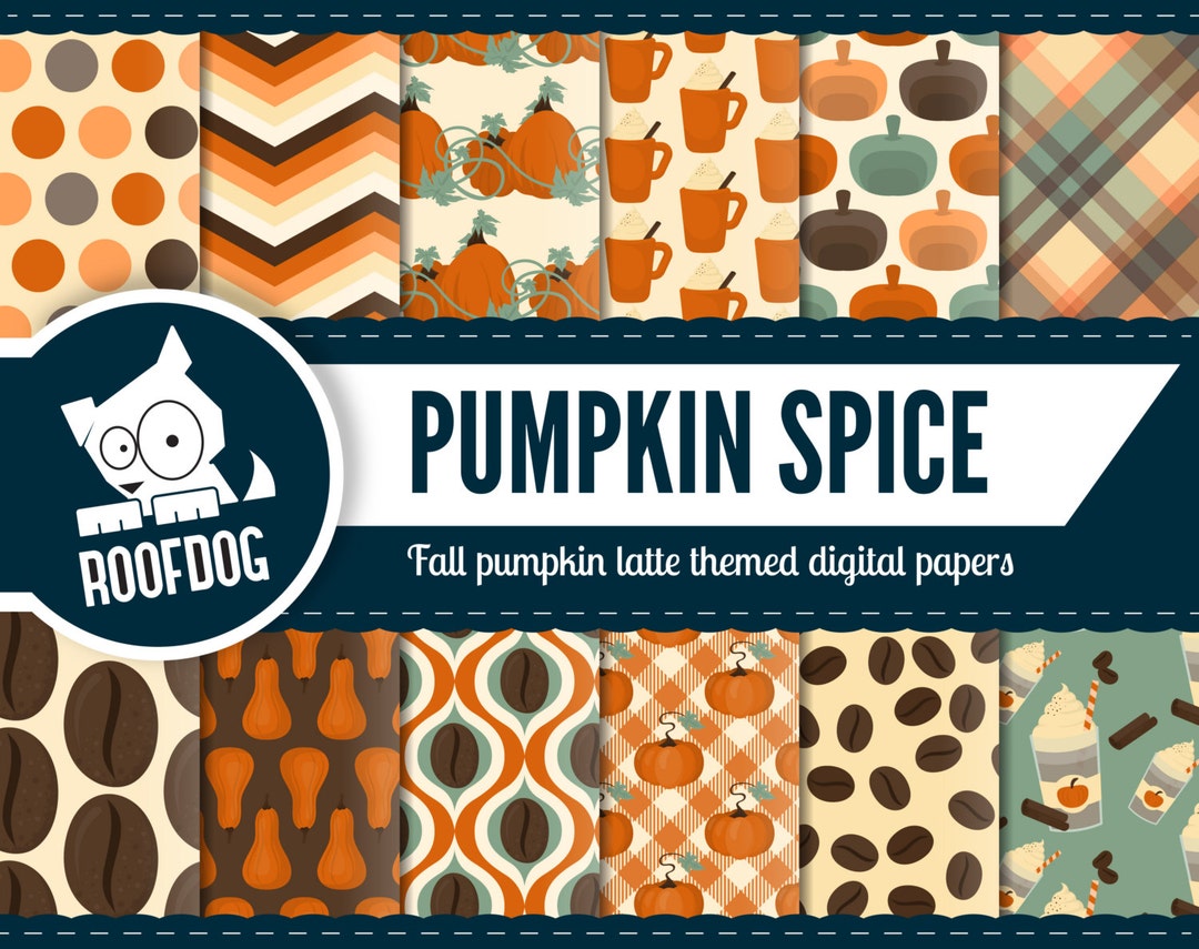 Pumpkin Spice Digital Paper | Pumpkin Spice Latte | Pumpkin Fall ...