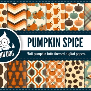 Pumpkin Spice Digital Paper | Pumpkin Spice Latte | Pumpkin Fall ...