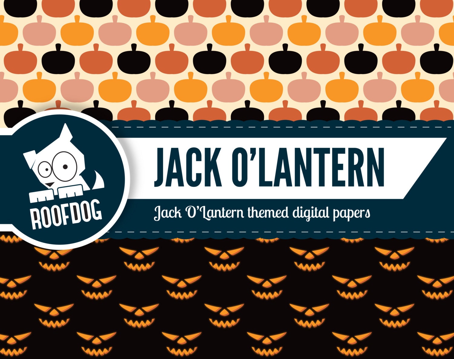 Halloween Digital Paper Spooky Digital Paper Jack O'lantern Digital ...