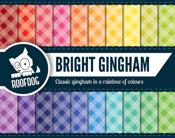 Gingham pattern rainbow | Digital paper Instant download | Digital ...