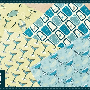 Atomic Cocktail Digital Paper | Mid Century Modern Atomic Pattern ...