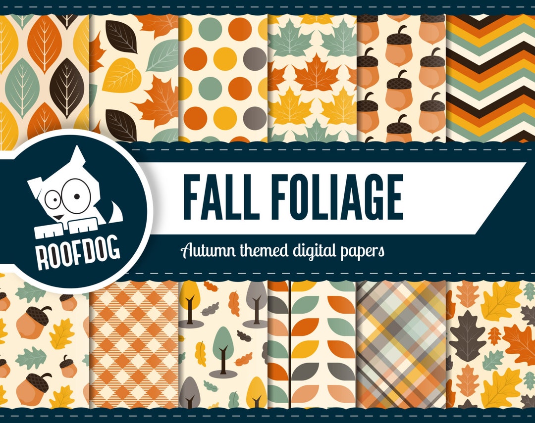 Fall Digital Paper | Autumn Digital Paper | Fall Leaves Digital Paper ...