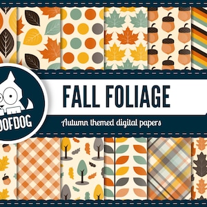 Fall Digital Paper | Autumn Digital Paper | Fall Leaves Digital Paper ...