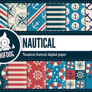 Nautical Digital Paper | Nautical Paper | Nautical Pattern | Ocean ...