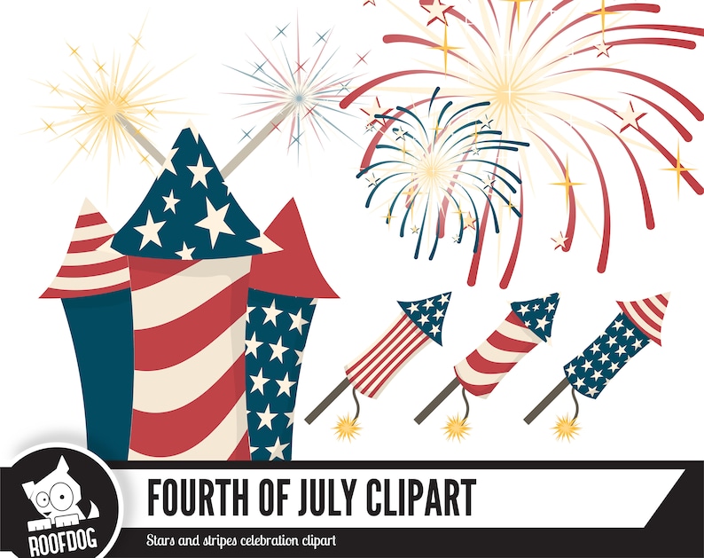 USA Clipart 4th of July Clip Art Independence Day Stars - Etsy