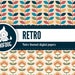 Retro Pattern Digital Paper Retro Style Patterns Digital Paper Pack ...