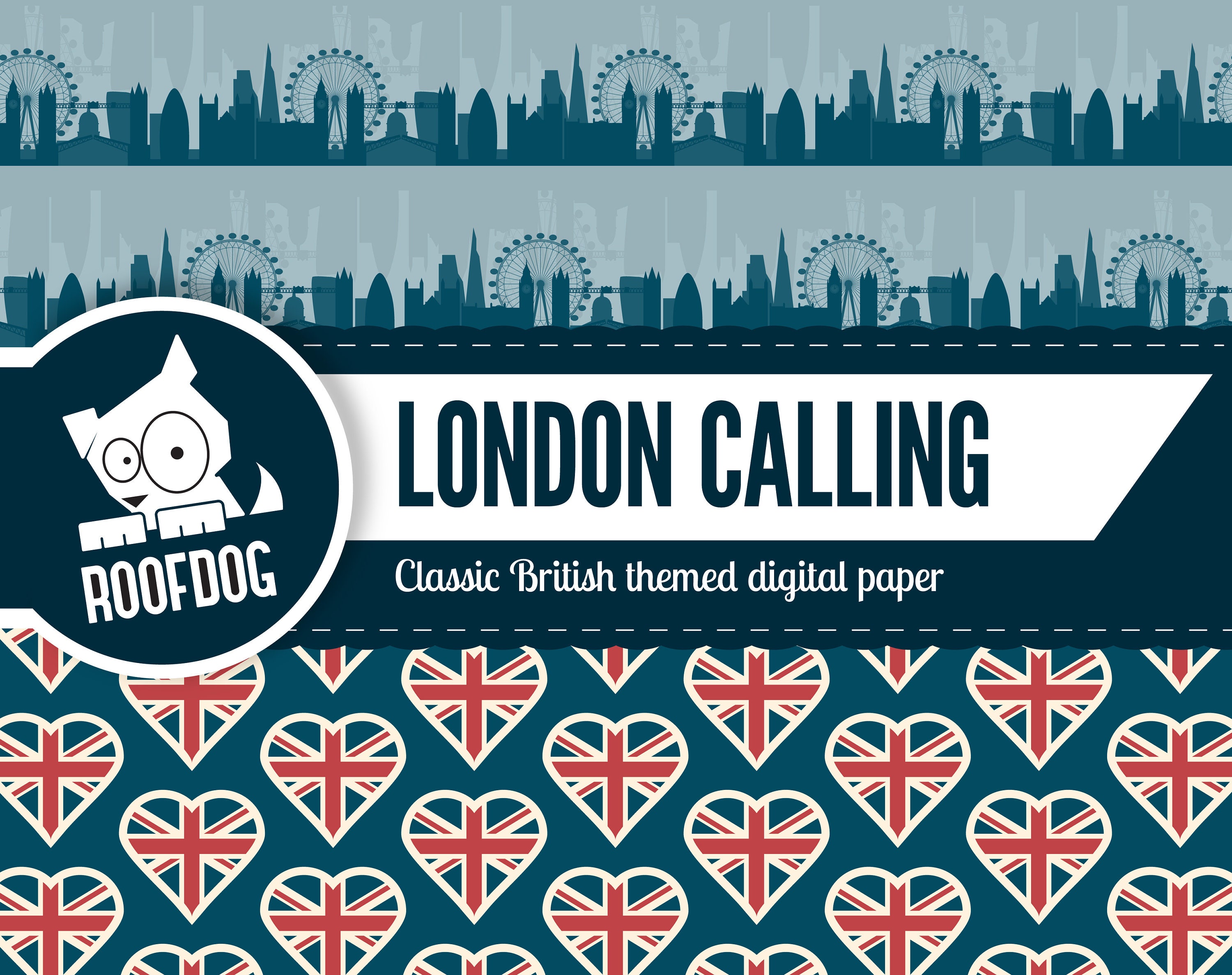 London Digital Paper British Digital Union Jack Pattern | Etsy Canada