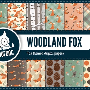 Woodland Foxes Digital Paper | Autumn Fox Digital Paper | Fall Foxes ...