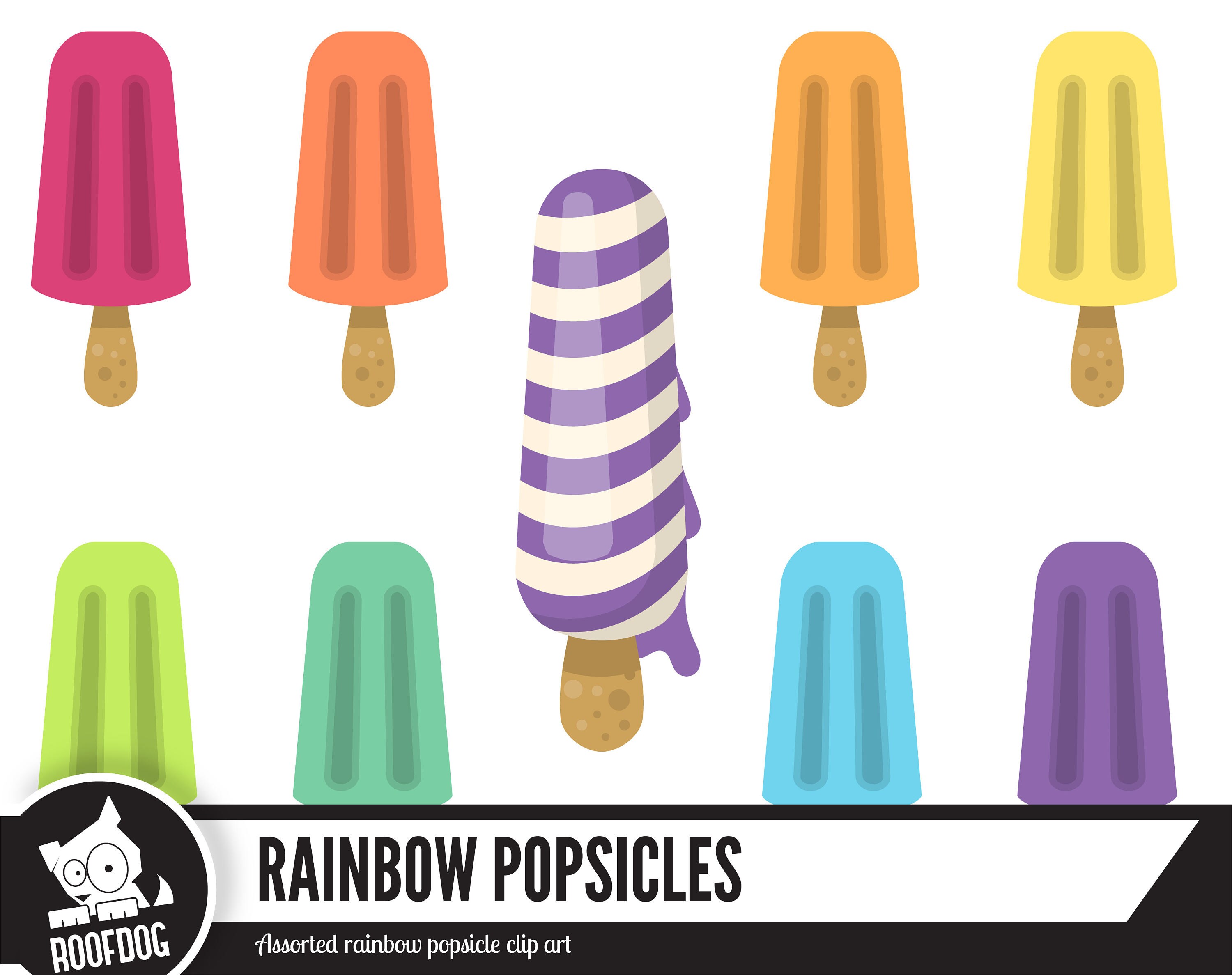 Popsicle Clipart Summer Clip Art Rainbow Popsicle Clip Art - Etsy UK