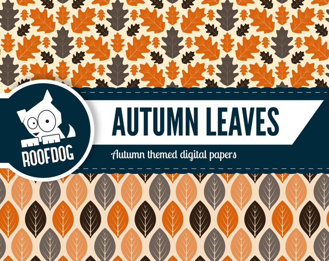 Autumn Digital Paper Fall Digital Paper Pack Retro Autumn - Etsy