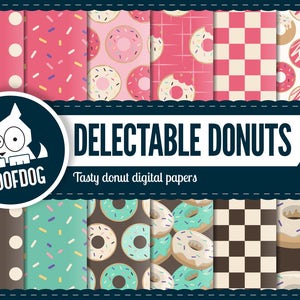 Donut Digital Paper | National Donut Day Digital | Pink | Mint Green ...