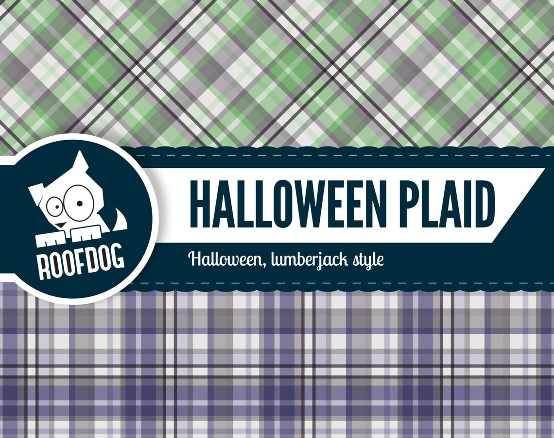 Halloween Plaid Digital Paper | Spooky Lumberjack Patterns | Buffalo ...