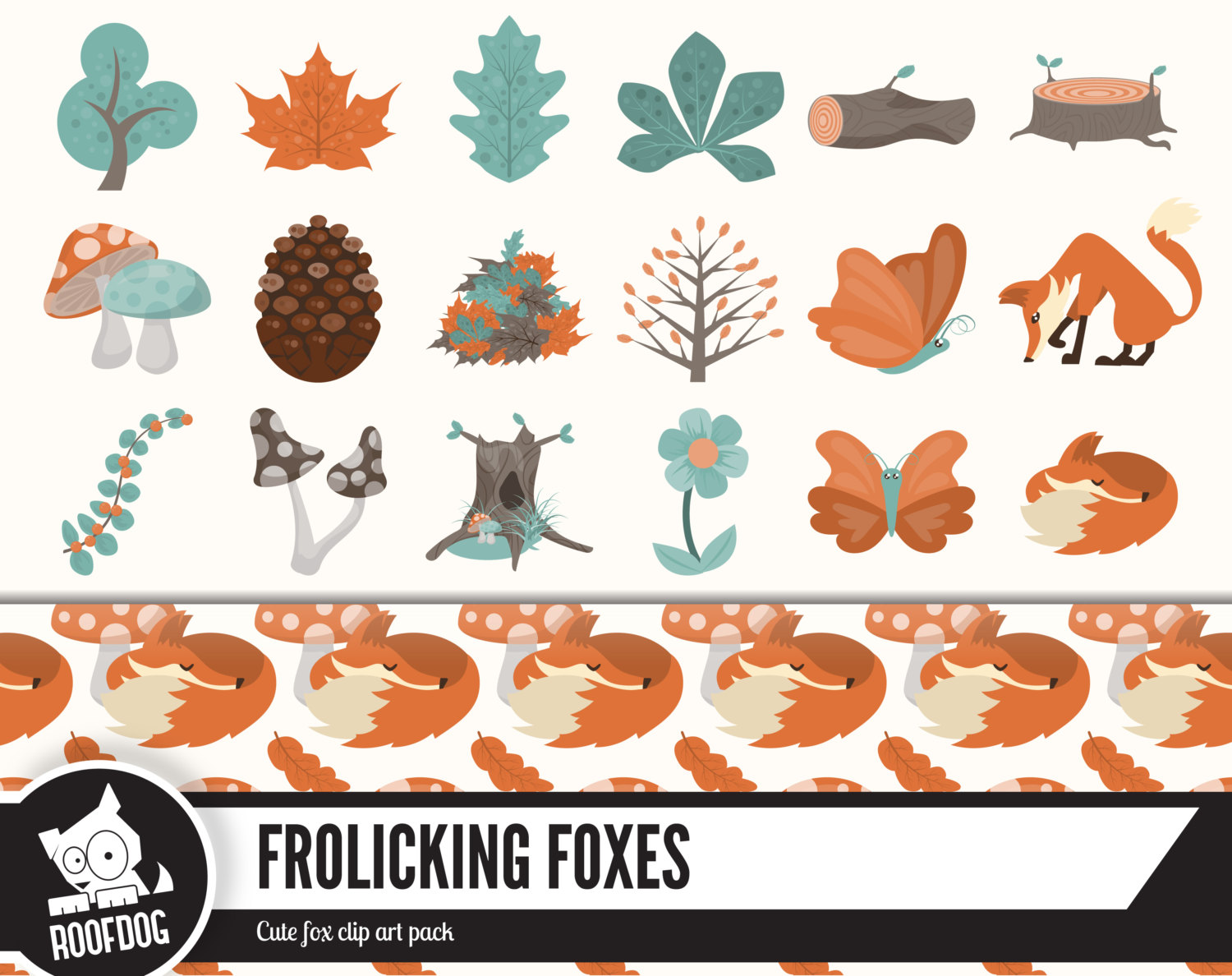 Woodland Foxes Clipart Fox Clip Art Woodland Autumn Fox Fall Woodland ...