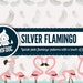 Flamingo Digital Paper Silver Foil Flamingos Digital Paper - Etsy