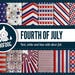 Fourth of July Digital Paper Silver Foil Independence Day Digital Paper ...
