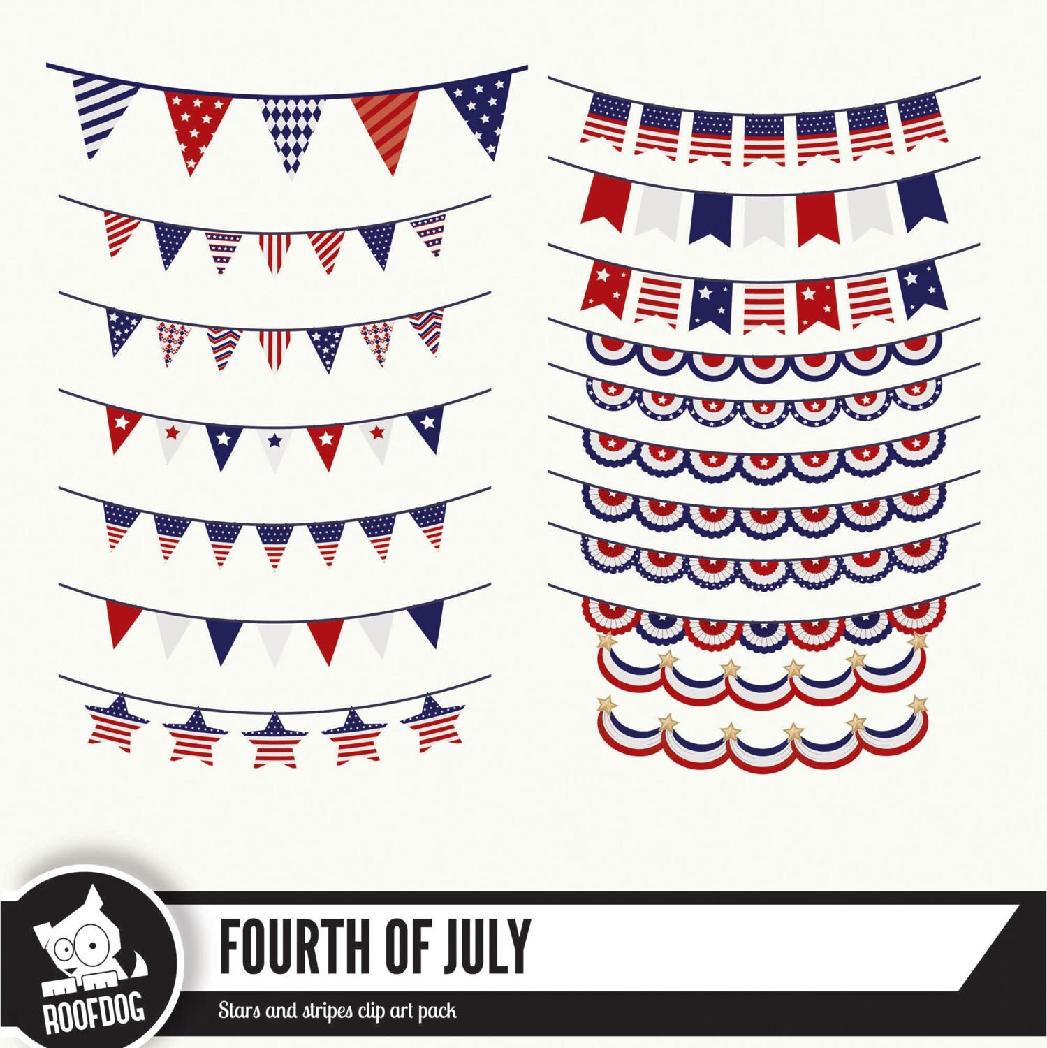 Fourth of July Clipart July 4 Digital Clip Art Stars and Stripes ...
