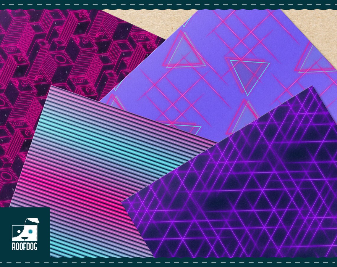 1980s Digital Paper Purple Neon Digital Paper 1980s - Etsy