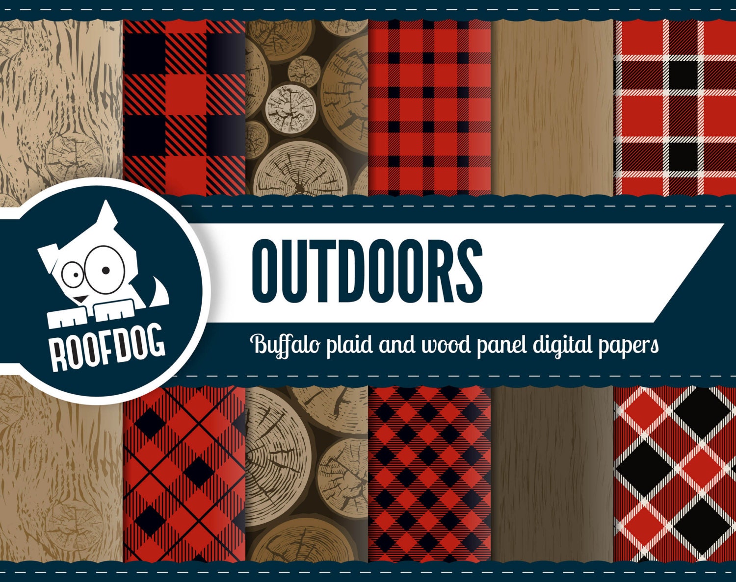 Buffalo Plaid Pattern Digital Paper Lumberjack Digital - Etsy