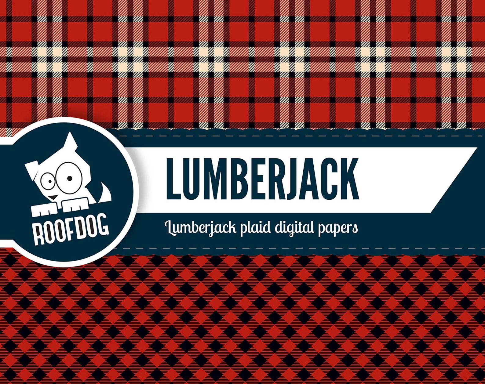 Lumberjack Plaid Pattern Digital Paper Red and Black Tartan - Etsy