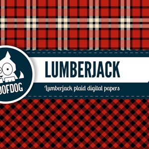 Lumberjack Plaid Pattern Digital Paper | Red and Black Tartan | Digital ...