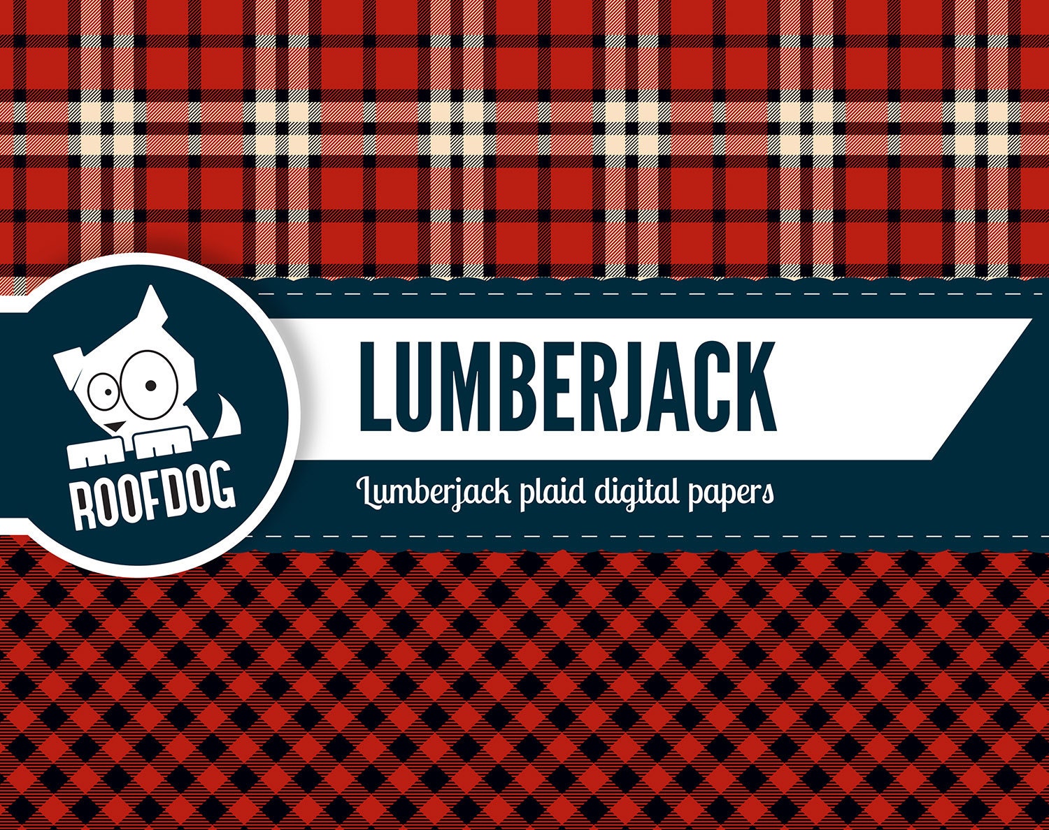 Lumberjack Plaid Pattern Digital Paper Red and Black Tartan - Etsy