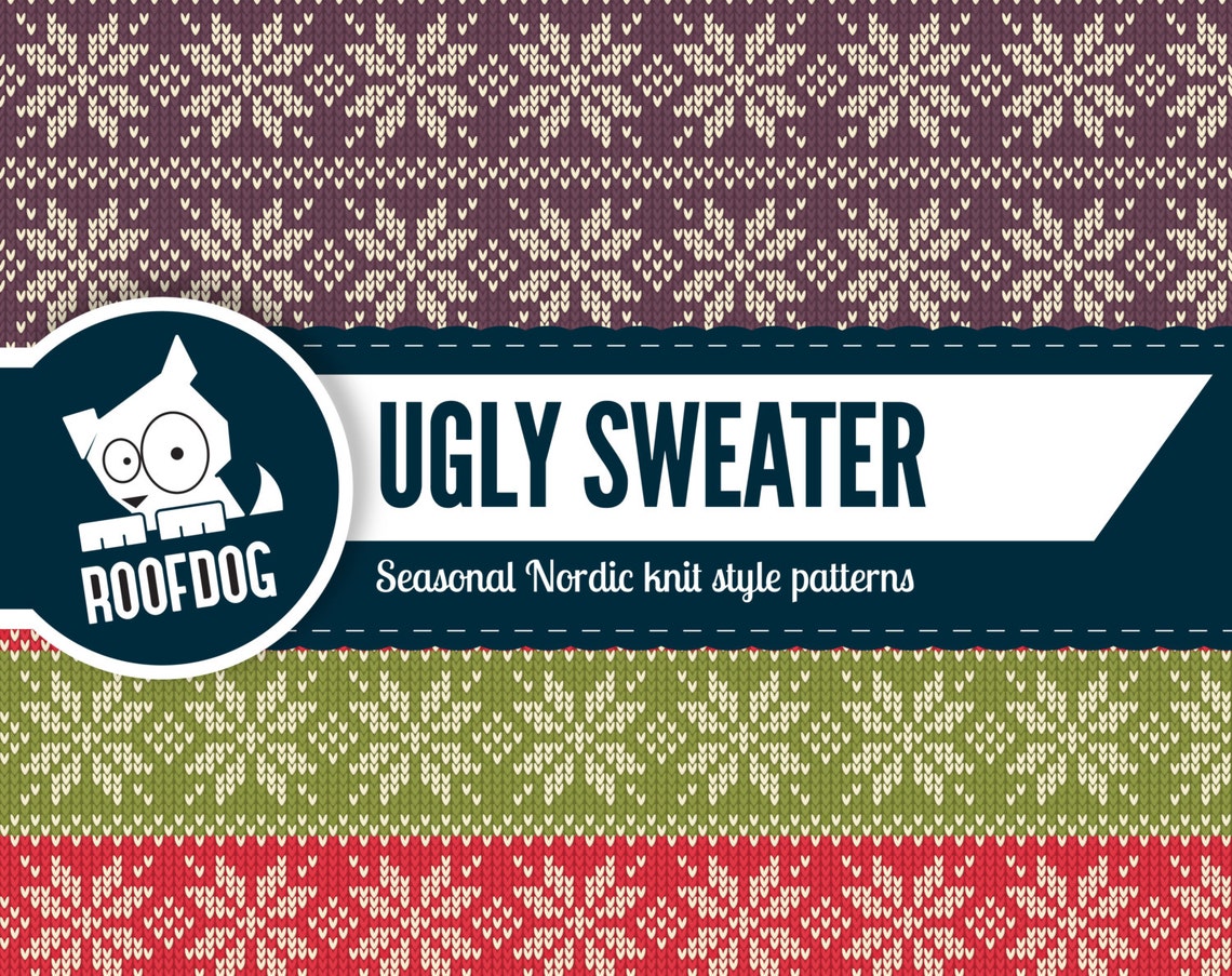 Ugly Sweater Christmas Digital Paper | Christmas Sweater Pattern ...