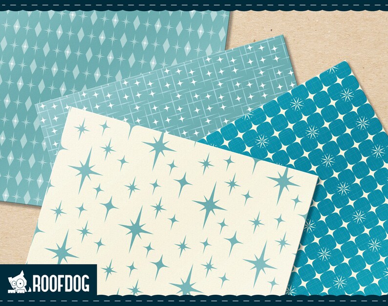 Atomic Starbursts Digital Paper 1950s Atomic Pattern Mid - Etsy Canada