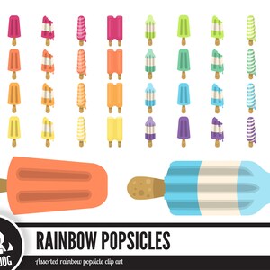 Popsicle Clipart Summer Clip Art Rainbow Popsicle Clip Art - Etsy UK