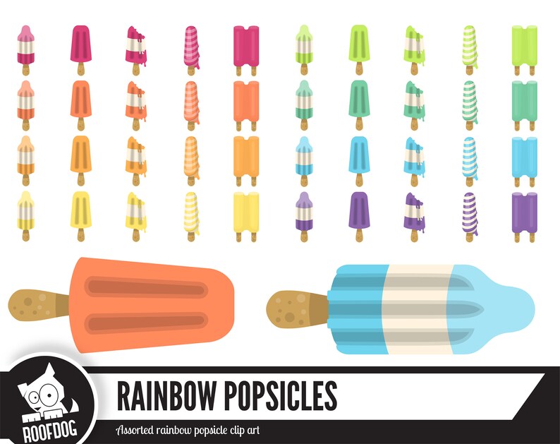 Popsicle Clipart Summer Clip Art Rainbow Popsicle Clip Art - Etsy UK