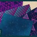 1980s Digital Paper Purple Neon Digital Paper 1980s Retrowave Pattern ...