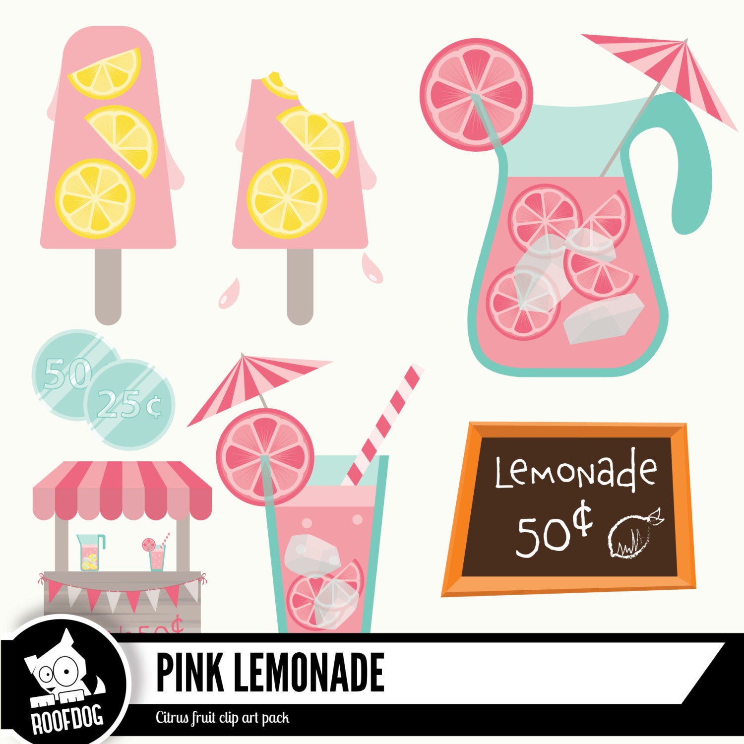 Pink Lemonade Summer Clipart Lemonade Stand Digital Clip Art - Etsy