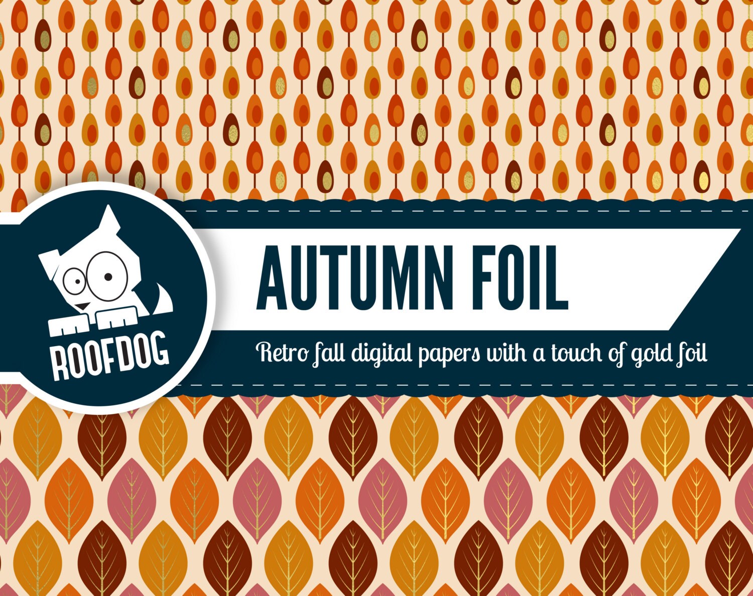 Autumn Digital Paper | Retro Fall Patterns | Autumn Digital Paper Pack ...