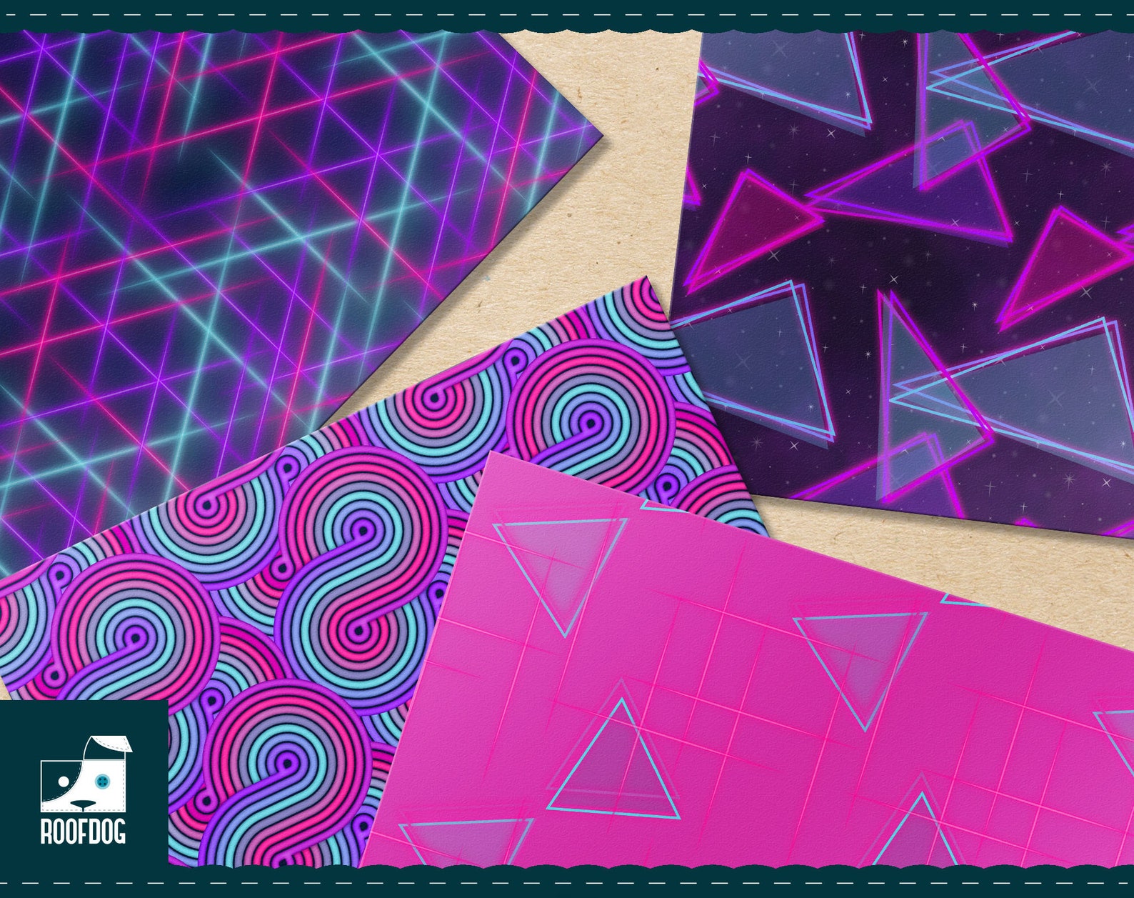 Eighties Digital Paper Blue and Purple Neon Digital Paper - Etsy