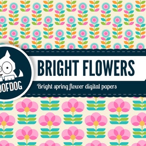 Spring Digital Paper | Bright Floral Digital Patterns | Spring ...