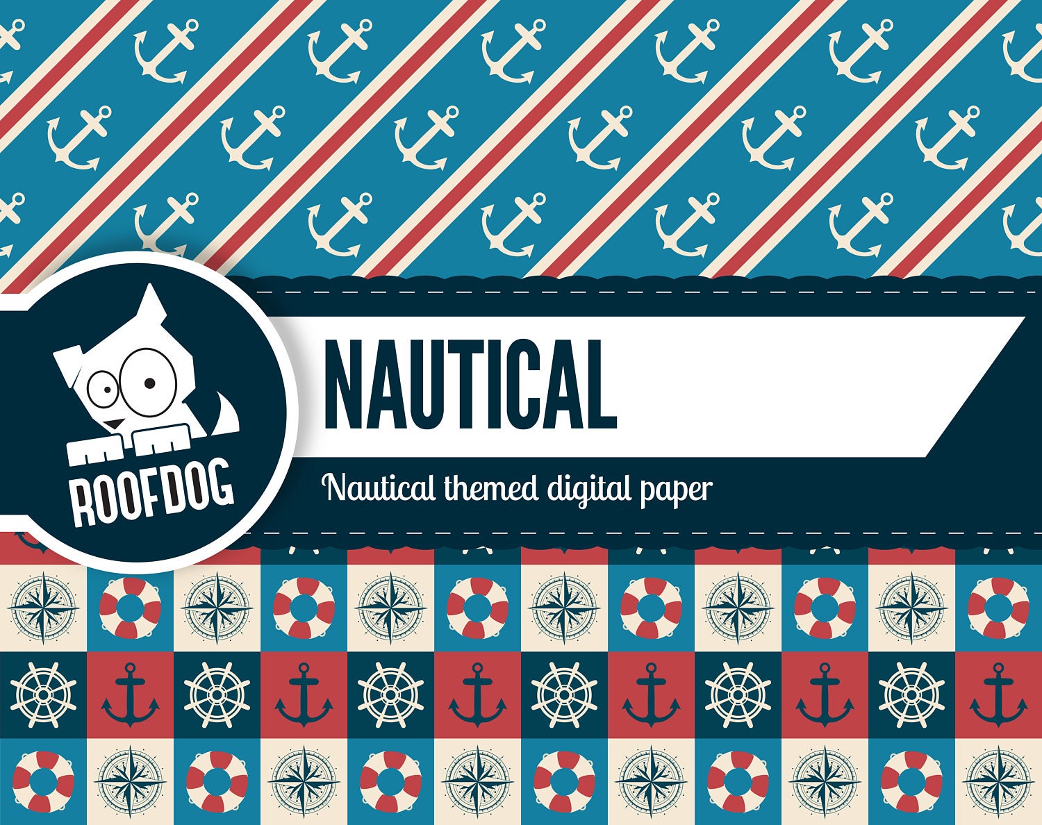 Nautical Digital Paper | Nautical Paper | Nautical Pattern | Ocean ...