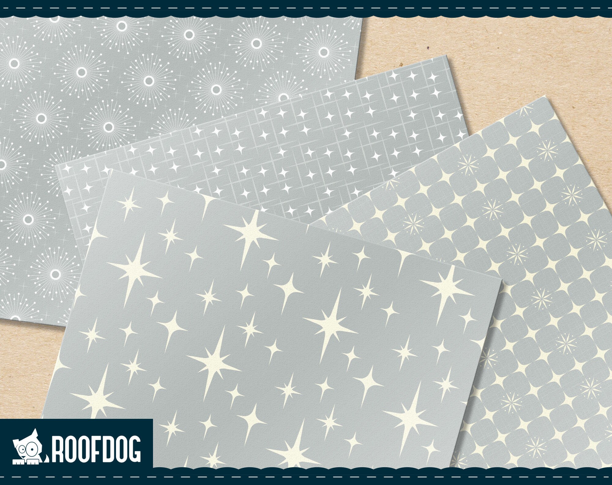 Atomic Starburst Digital Paper Mid-century Modern Starburst | Etsy