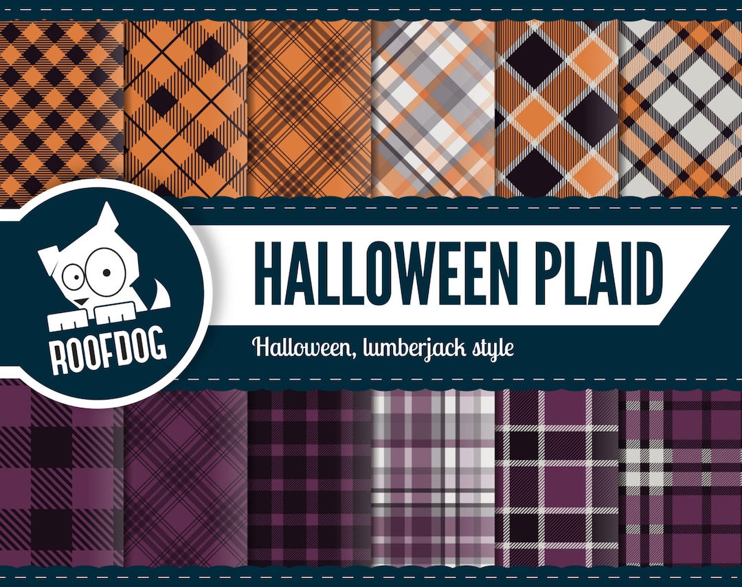 Halloween Plaid Digital Paper | Spooky Lumberjack Patterns | Buffalo ...