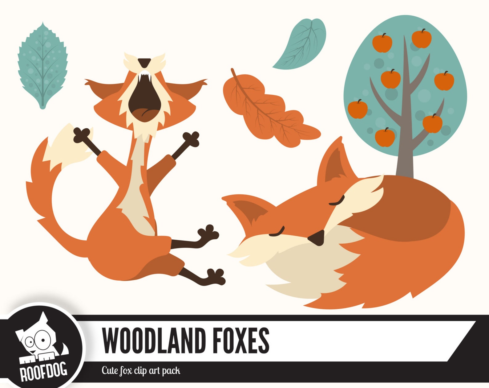Woodland Fox Clipart Foxes Clip Art Woodland Autumn Fox - Etsy New Zealand