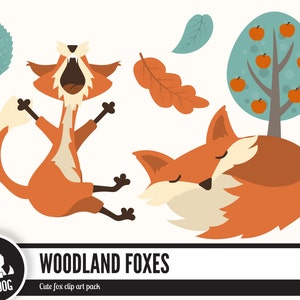 Woodland Fox Clipart| Foxes Clip Art | Woodland Autumn Fox | Fall ...
