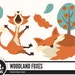 Woodland Fox Clipart| Foxes Clip Art | Woodland Autumn Fox | Fall ...