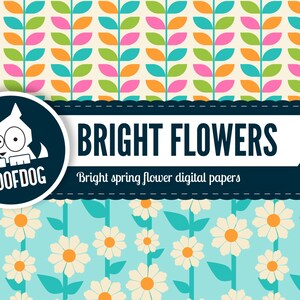 Spring Digital Paper | Bright Floral Digital Patterns | Spring ...